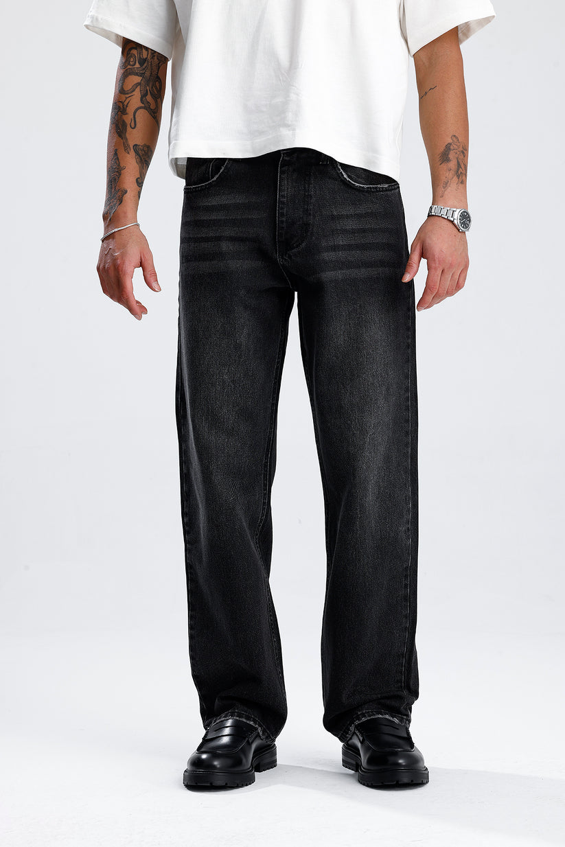 Relaxed Fit Premium Yıkamalı Siyah Kot Pantolon – ATE STUDIOS